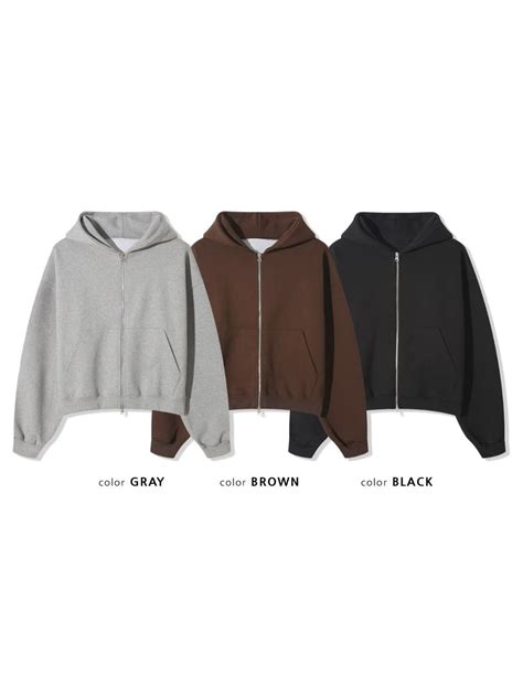 Oversized Cropped Zip Up Hoodie 3 Colors Eddiction