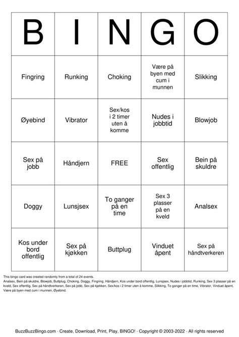 Sex Act Bingo Bingo Cards To Download Print And Customize