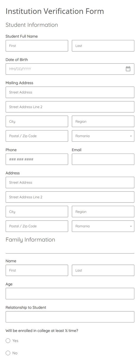Address Verification Form Template 123 Form Builder