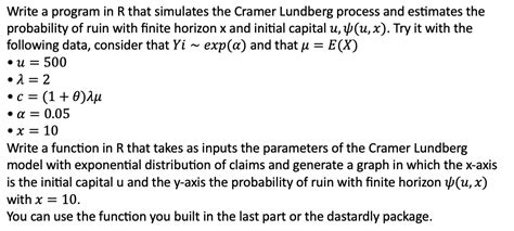 Solved Write A Program In R That Simulates The Cramer
