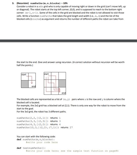 solved recursion consider a robot in a mxn grid who is