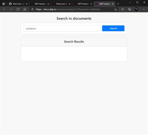 Docs Abp Io Search Return Emtpy Page Result Issue 8962