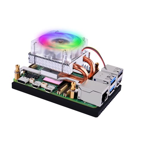 52pi Low Profile Ice Tower Raspberry Pi 5 Cooler Raspberry Pi 5 Cooling Fan With Heatsink