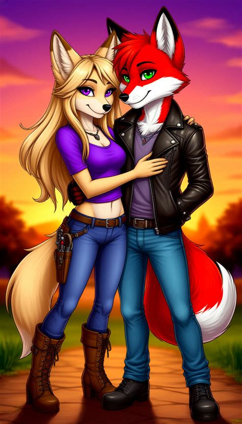 Garia And Fox Hug The First Furry Character Is Garia The Wolf A