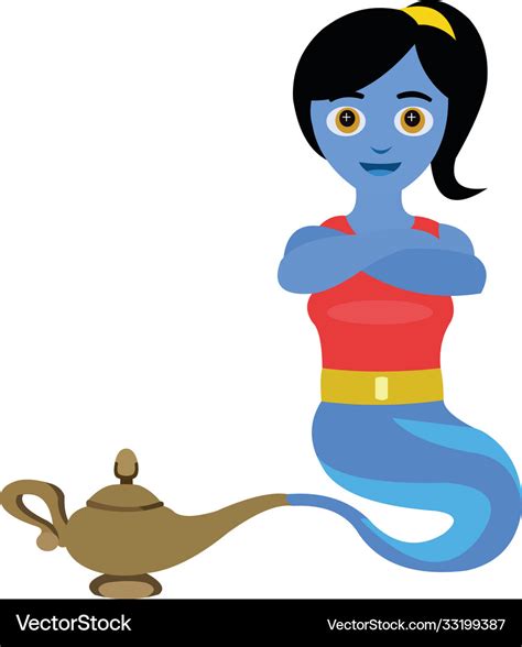 Genie Lamp Woman Royalty Free Vector Image Vectorstock