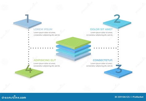 Flowchart With 4 Elements Stock Illustration Illustration Of Squares
