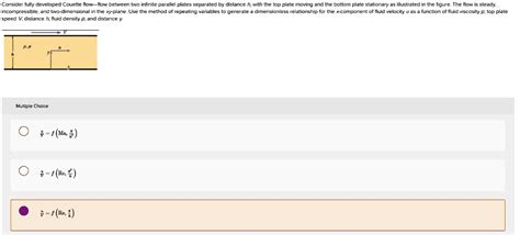 Consider Fully Developed Couette Flowflow Between Two Infinite Parallel Plates Separated By