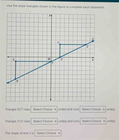 Solved Use The Slope Triangles Shown In The Figure To Complete Each Statement Triangle Rst