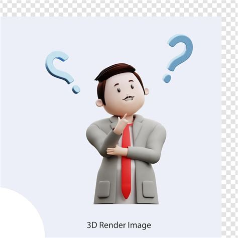 Premium Psd 3d Male Character Asking A Question