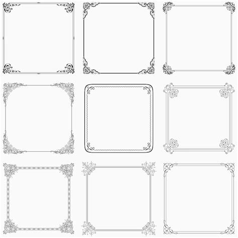 Premium Vector Decorative Frames Set 9