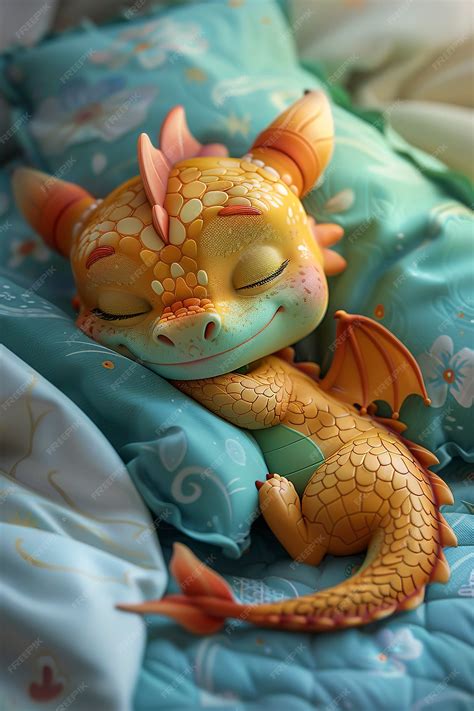 귀여운 만화 드래곤의 3d 렌더링 Ai 생성 이미지