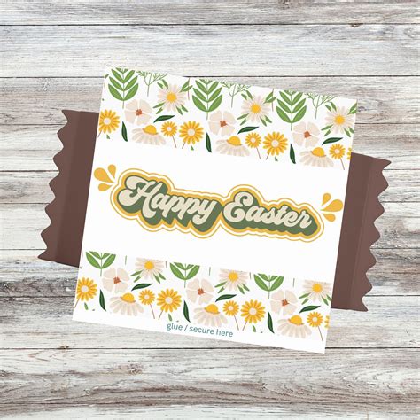 Printable Easter Candy Bar Wrapper Template Easter Favors Chocolate Bar