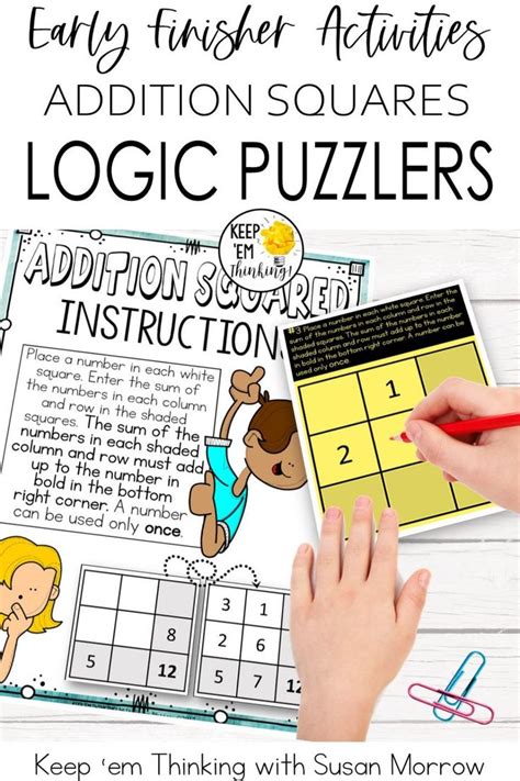 Math Enrichment Critical Thinking Addition Activities And Logic Puzzles 2nd Grade Math Task