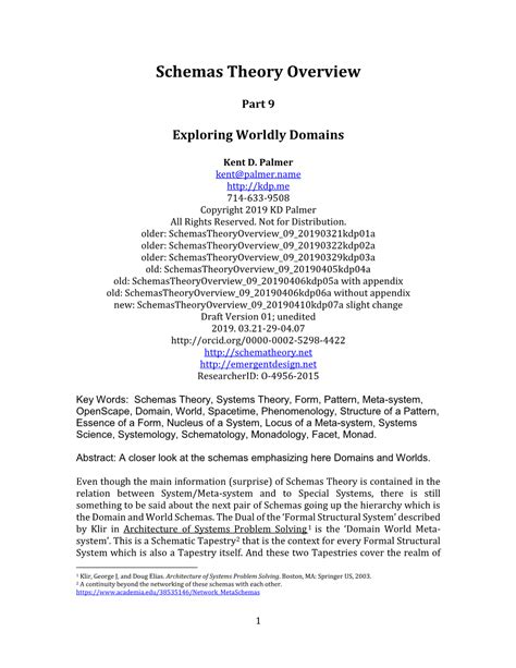 schemas theory overview docslib