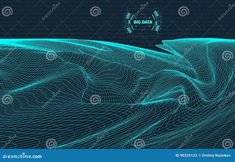 computer generated binary code landscape on black background big data