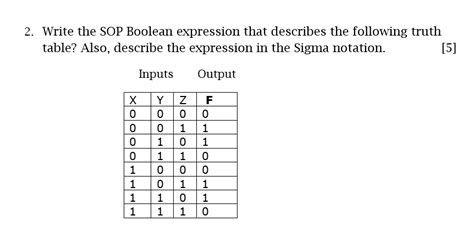 solved 2 write the sop boolean expression that describes