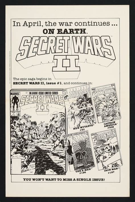Secret Wars Ii And Tie Ins Promotional Poster