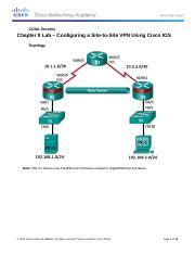 Lab Configure Site To Site VPN Using CLI PT Version SH Docx CCNA Security