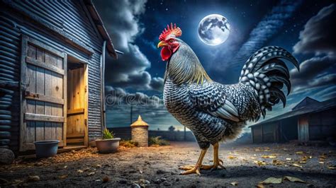 A Majestic Barred Rock Rooster At Dusk Stunning Poultry Photography Captures The Elegance Of A