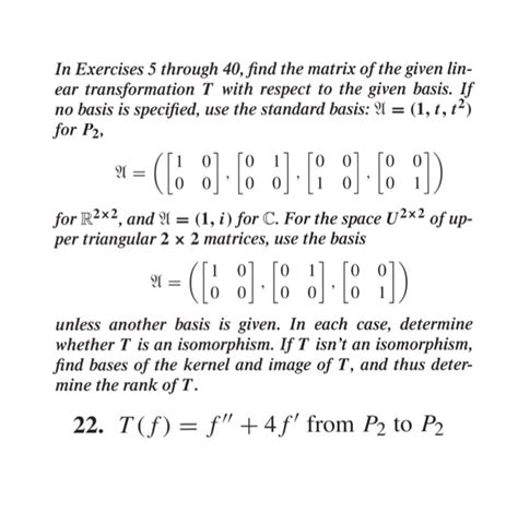 Solved In Exercises 5 Through 40 Find The Matrix Of The