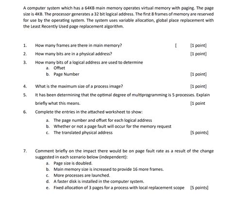 Solved A Computer System Which Has A KB Main Memory Chegg