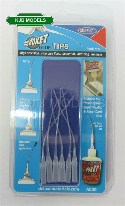 Deluxe Ac20 Rocket Roket Glue Fine Tips X 6 Ebay Uk
