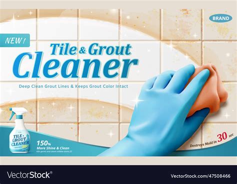 Tile And Grout Cleaner Ad Template Royalty Free Vector Image