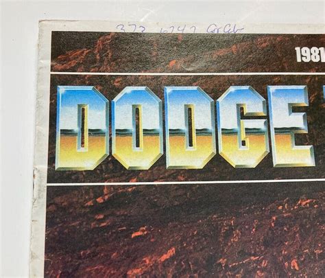 1981 Dodge Pickups Dealer Showroom Sales Brochure Guide Catalog Ebay