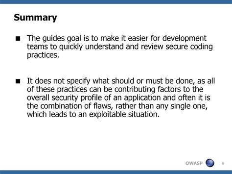 Owasp Secure Coding Practices Quick Reference Guide Ppt Download