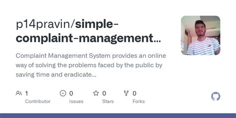 Github P Pravin Simple Complaint Management System Complaint Management System Provides An