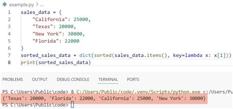 how to sort a dictionary by value in python