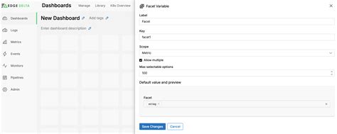 Edge Delta Dashboard Variables Edge Delta Documentation