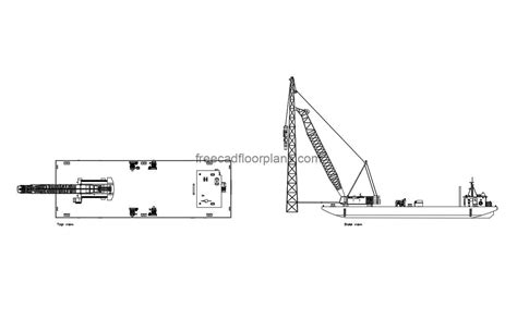 Grúa Barcaza Dibujos Cad Gratuitos