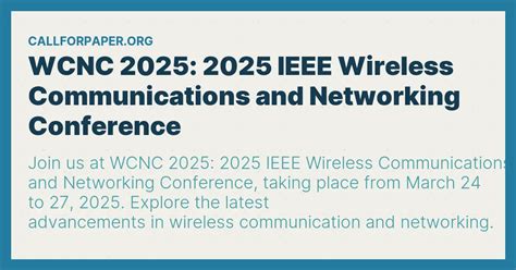 Wcnc 2025 2025 Ieee Wireless Communications And Networking