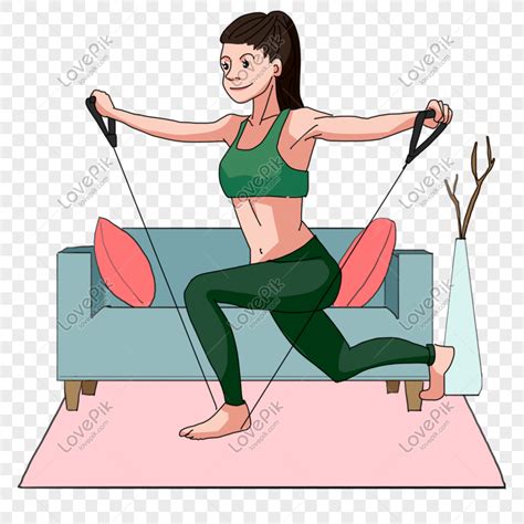 휘트니스 스트레칭 로프 스포츠 일러스트 레이션 Png 일러스트 무료 다운로드 Lovepik