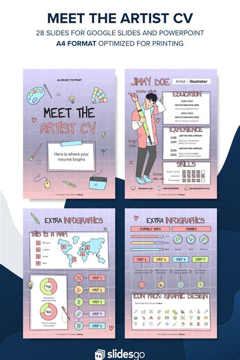 Meet The Artist Cv Powerpoint Artist Cv Power Point Template