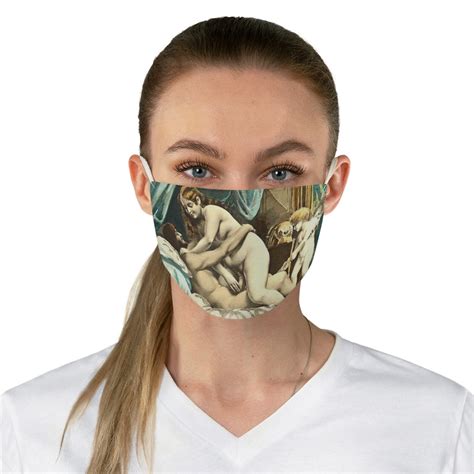 Vintage Sex Drawing Fabric Face Mask Édouard Henri Avril Etsy