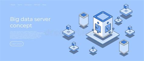 Big Data Analytics Concept 3d Isometric Web Scene Server Room Concept Data Saving Illustration