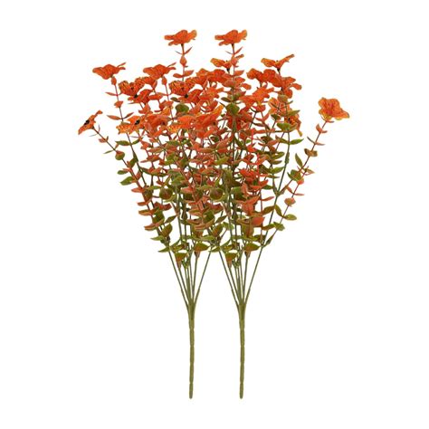 2 Pcs Artificial Fall Flowers For Outdoor Decor Fake Mums Faux Mums Fall Decorations Indoor No