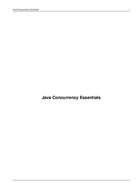 Pdf Java Concurrency Essentials