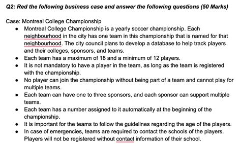 Solved C Implement The Erd Using Ms Access 20 Marks Using