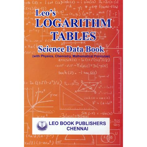 Logarithm Tables Science Data Book லியோ புக் பப்ளிஷர்ஸ்