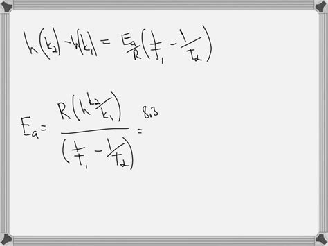 Solved Using The Two Point Form Of The Arrhenius Equation Calculate