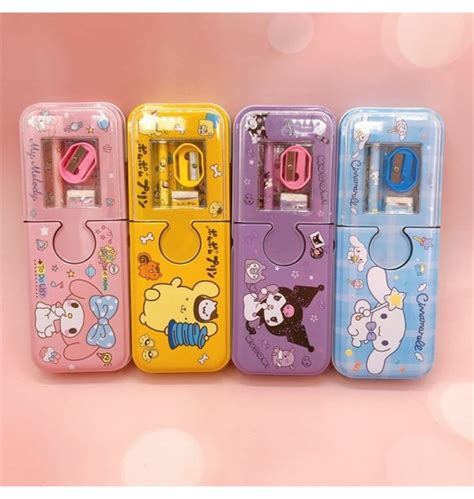 산리오 마이멜로디 학용품세트 초등학교 2학년 입학 선물 Kawaii Sanrio Cinnamoroll 마이 멜로디 쿠로미 크리에이티브 문구 상자 세트 어린이 학습 문구