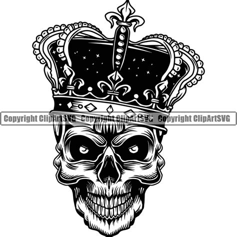 Skull Wearing Crown Drawing