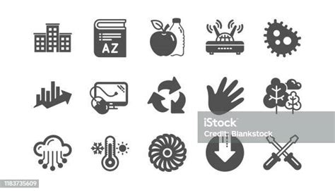 회사 건물 팬 엔진 및 이익 차트 아이콘 제트 터빈 풍력 에너지 클래식 아이콘 세트입니다 벡터 0명에 대한 스톡 벡터 아트 및 기타 이미지 Istock