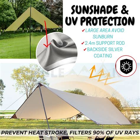 Flysheet Camping Waterproof Fly Sheet Camping Flysheet With Pole Set