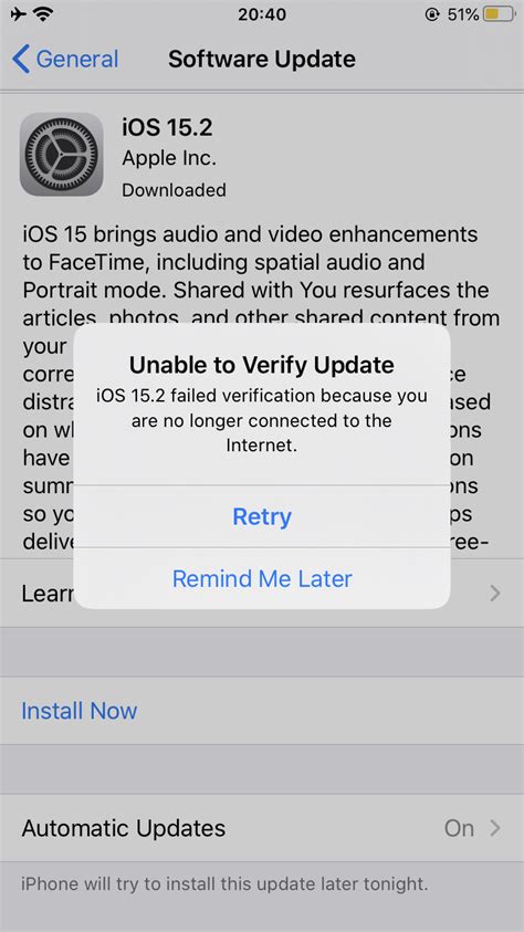 Unable To Verify Update Apple Community