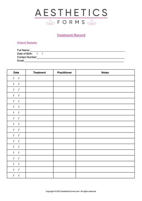 Aesthetics Forms Pdf Templates Download Now