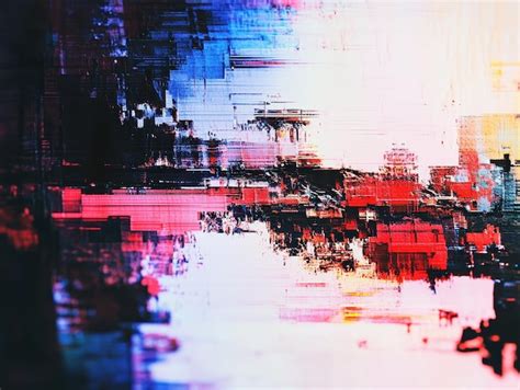 Abstract Digital Glitch Art With Distorted Fragmented Visuals And